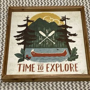 Wall Decor | Time To Explore Camp Wall Art Rustic Adventure Wall Art ...